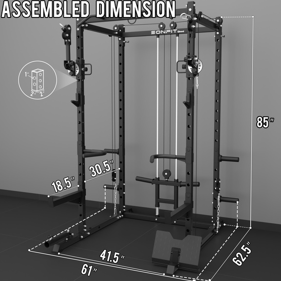 EonfitOmni® E2 2.0 Power Rack for Home Gym Package Comprehensive All-I ...